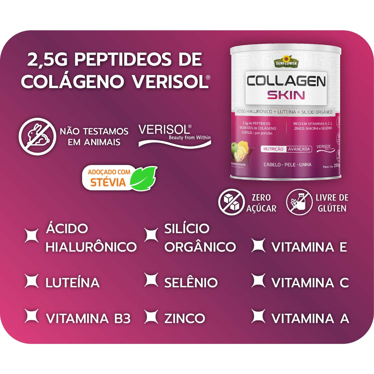 Collagen Skin Colágeno Verisol 250g – Sunflower Indústria